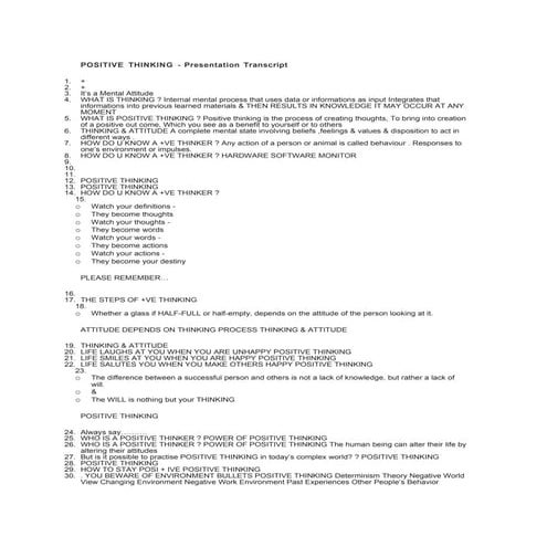 Positive thinking | PDF