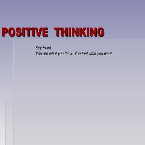 Positive thinking | PPT