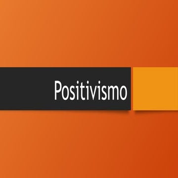 O Positivismo de Auguste Comte - Aspectos gerais | PPTX