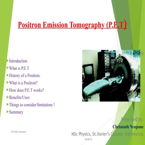 Positron emission Tomography (PET) | PPT