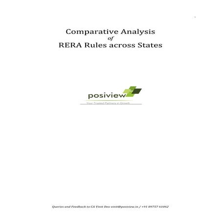 Dec2018_Posiview RERA Rules Statewise Comparison | PDF