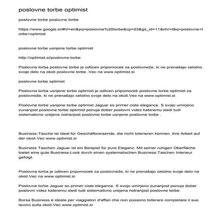 poslovne torbe optimist | PDF