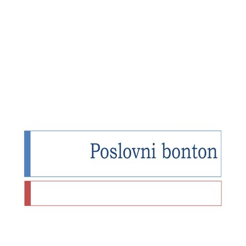 Poslovni bonton | PDF