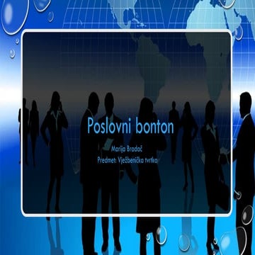 Poslovni bonton.pptx - srednja škola- komunikacijski predmeti | PPTX