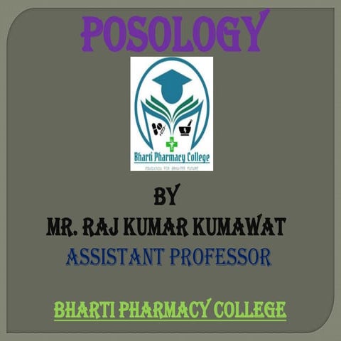 Posology, doses calculations,pharmacist, important topic of pharma ...