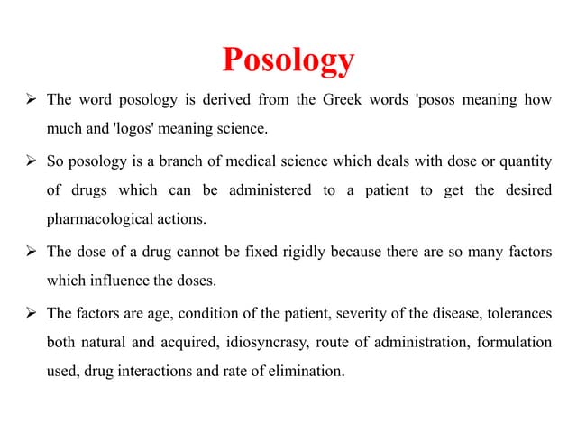 Posology | PPT