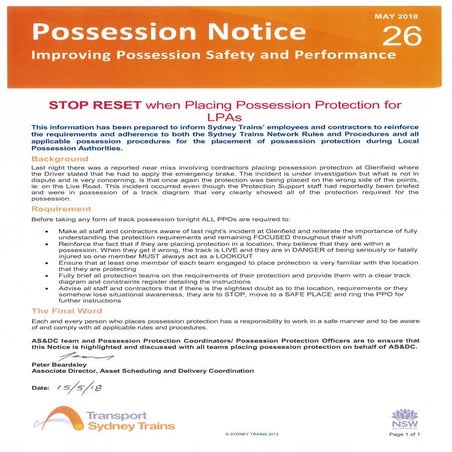Possession notice 26 stop reset when placing possession protection for ...