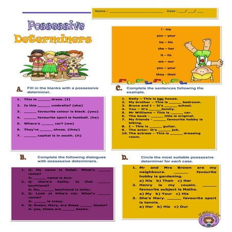 Possessive determiners | DOCX