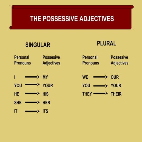 possessive adjectivepdf english language | PDF