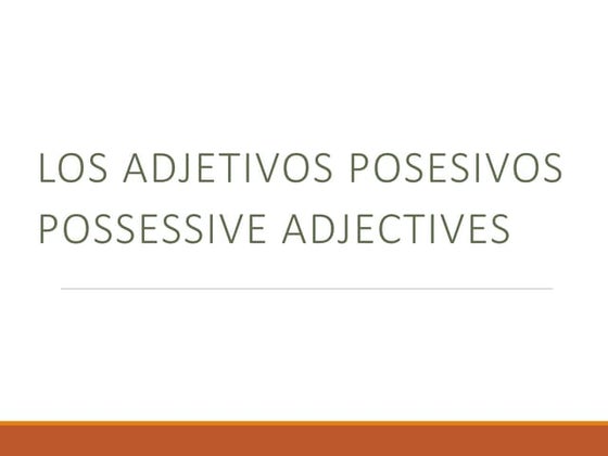 Possessive adjectives ppt with practice without answers | PPT