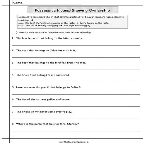 Possessive nouns presentation | PPTX