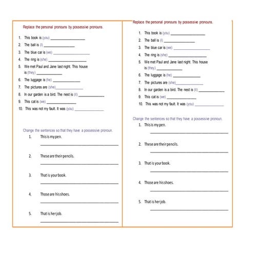 Possessive pronouns | PPT