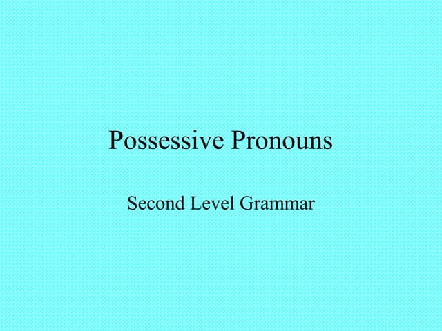 Possessive nouns presentation | PPTX