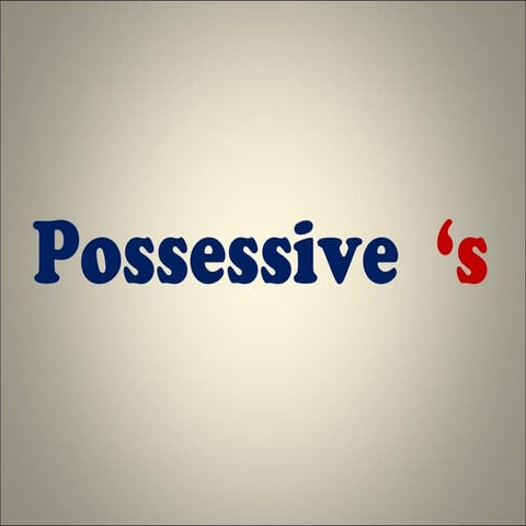 Possessive 's | PPT