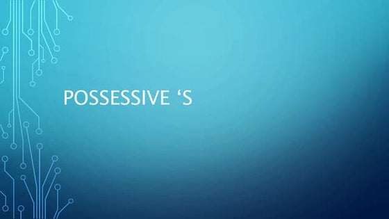 Possessive ´s | PPT