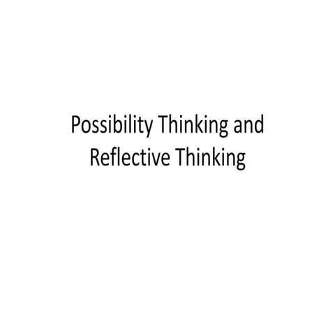 Possibility thinking | PPTX