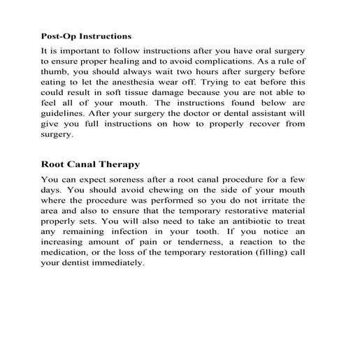 Post operative instructions | PPTX