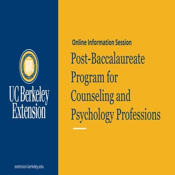 Post-Baccalaureate Program for Counseling and Psychology Professions | PPT