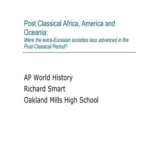 Post Classical Africa, America And Oceania | PPT
