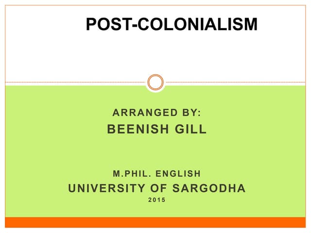 Postcolonialism | PPTX
