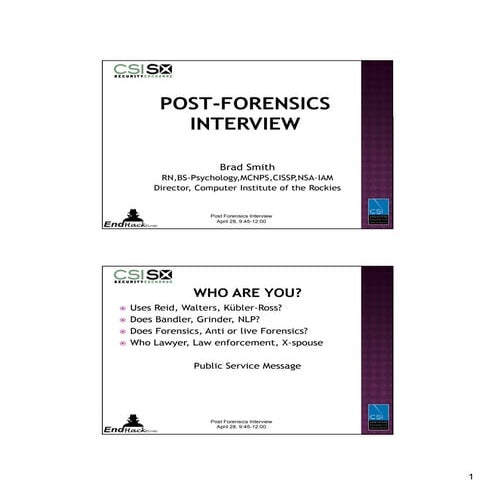 Post Forensics Interview | PDF