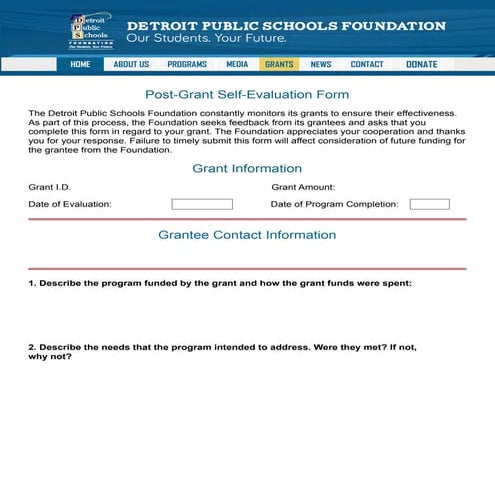Post Grant Self-Evaluation | PDF