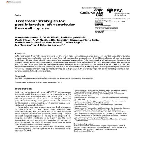 Post infarction left ventricular free-wall rupture | PDF | Heart and ...