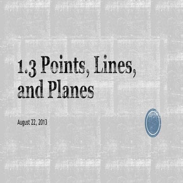 Post-It Notes - 1.3 Points, Lines, and Planes | PPTX
