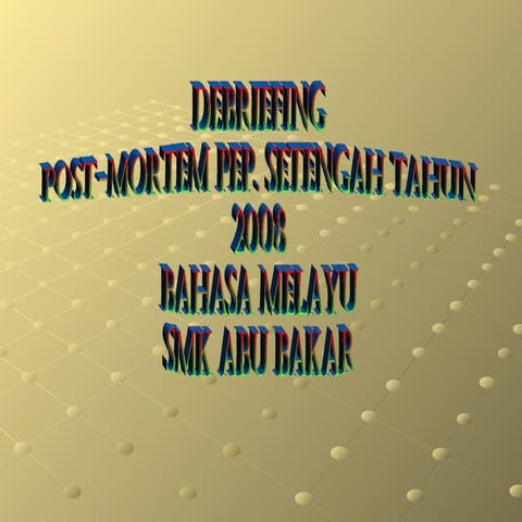 Contoh post mortem | DOC