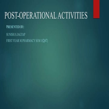 Post operational activities | PPT