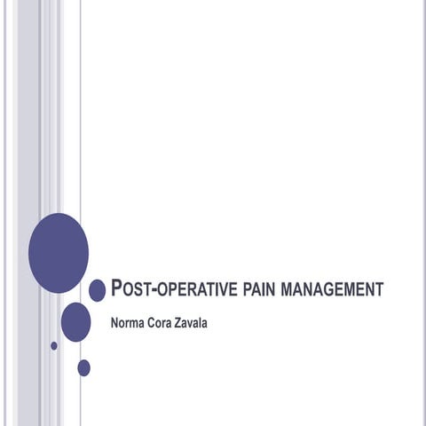 Post operative pain management | PPTX