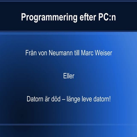 Datorer och programmering | PPTX