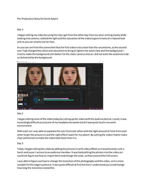 Production diary | PDF