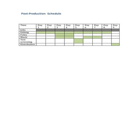 Post production schedule | DOCX