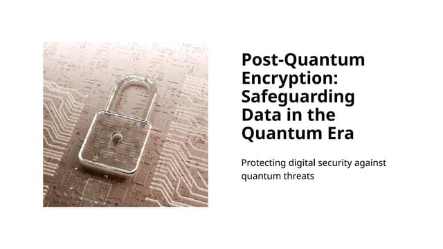 Post Quantum Cryptography: Technical Overview | PDF