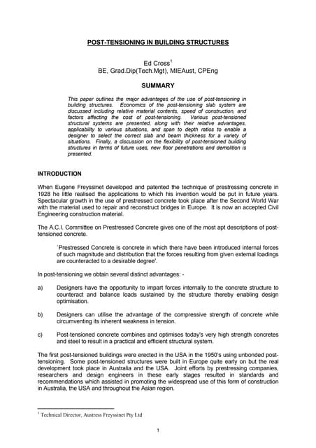 Post tensioned (PT) slabs | PDF