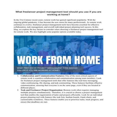 What freelancer project management tool should you use if you are ...