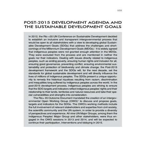 (2015 Report) Post-2015 Development Agenda and the Sustainable ...