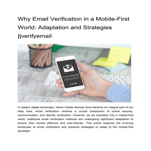 Why Email Verification in a Mobile-First World: Adaptation and ...