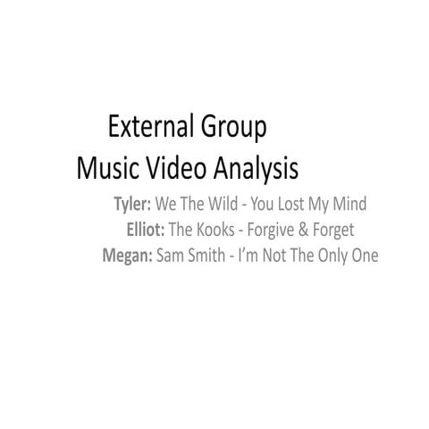 Post 4 - External Group Music Video Analysis | PPTX