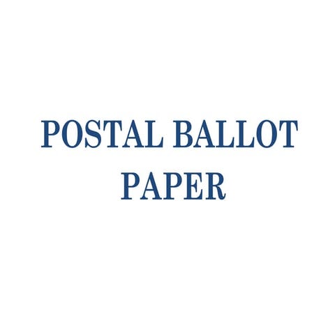 Postal Ballot procedure for employees to utilise | PPTX