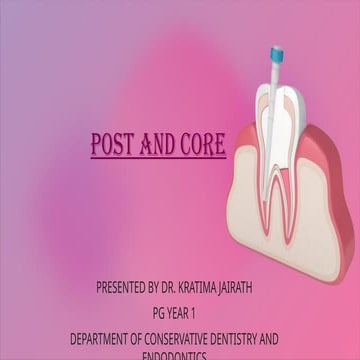 POST AND CORE - introduction, classification, principles, preparation ...