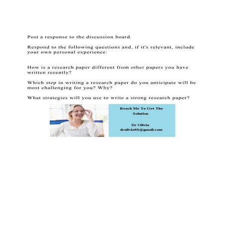 Post a response to the discussion board.Respond to the follo | DOCX ...