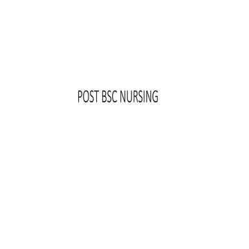 post bsc nursing | PPTX