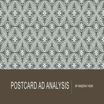 Postcard ad analysis | PPT