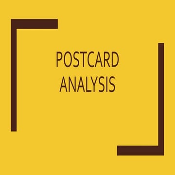 Postcard analysis | PPTX | Television | Entertainment