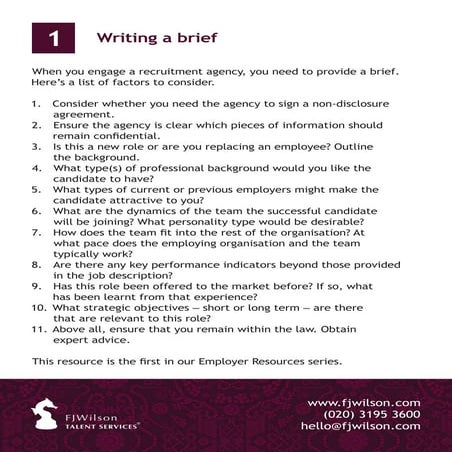Recruitment: writing a brief for a job vacancy | PDF
