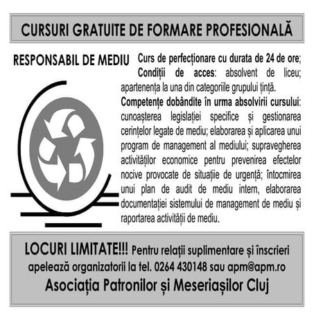 CURSURI GRATUITE DE FORMARE PROFESIONALĂ | PDF