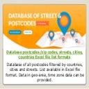 Database postcodes/zip codes, streets, cities, countries Excel file list formats | PPTX