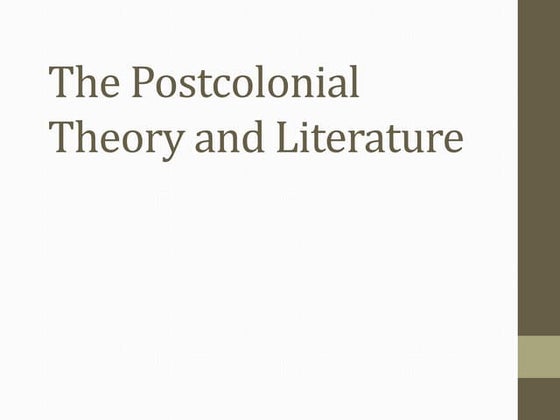 Postcolonial criticism | PPT